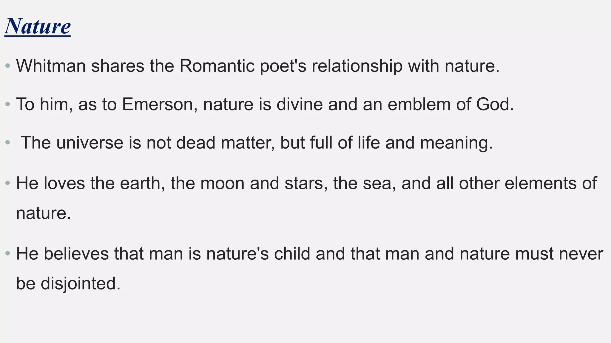 American literature (1) Walt Whitman | PPT