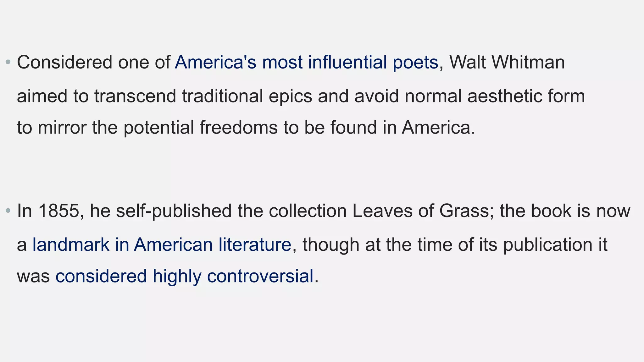American literature (1) Walt Whitman | PPT