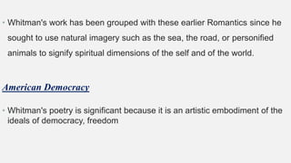 American literature (1) Walt Whitman | PPTX