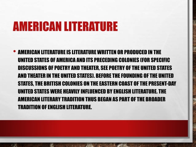 American literature 60 80 | PPTX