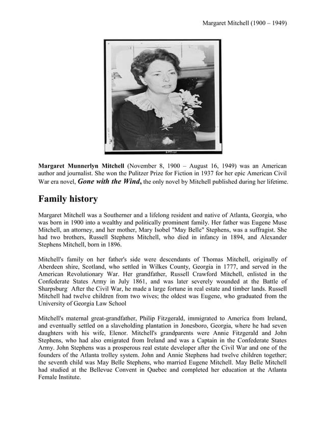 American literature margaret mitchell | PDF
