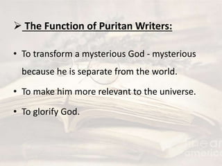 American literature puritanism | PPTX