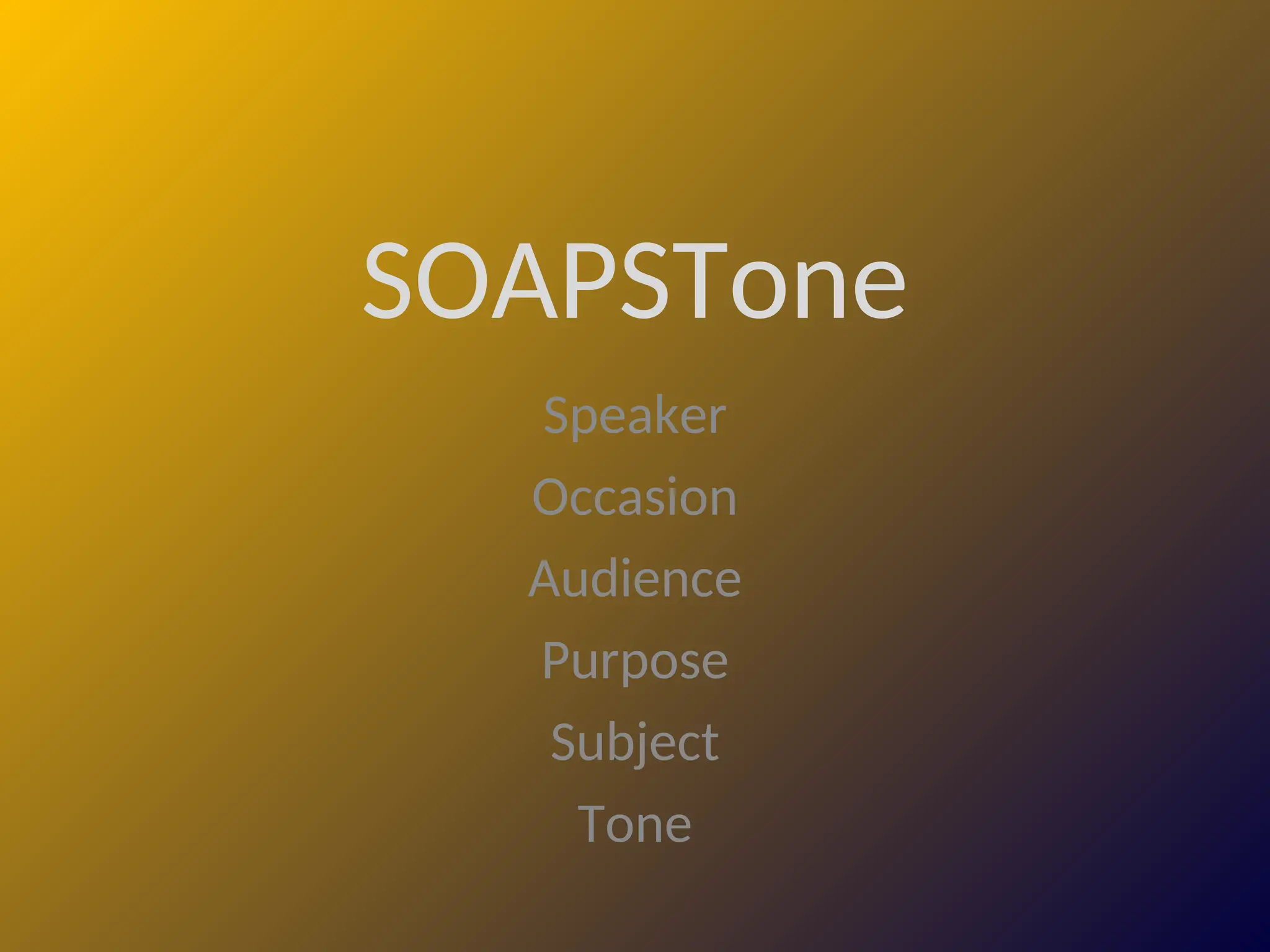 American Literature SOAPStone Method Slides | PPT