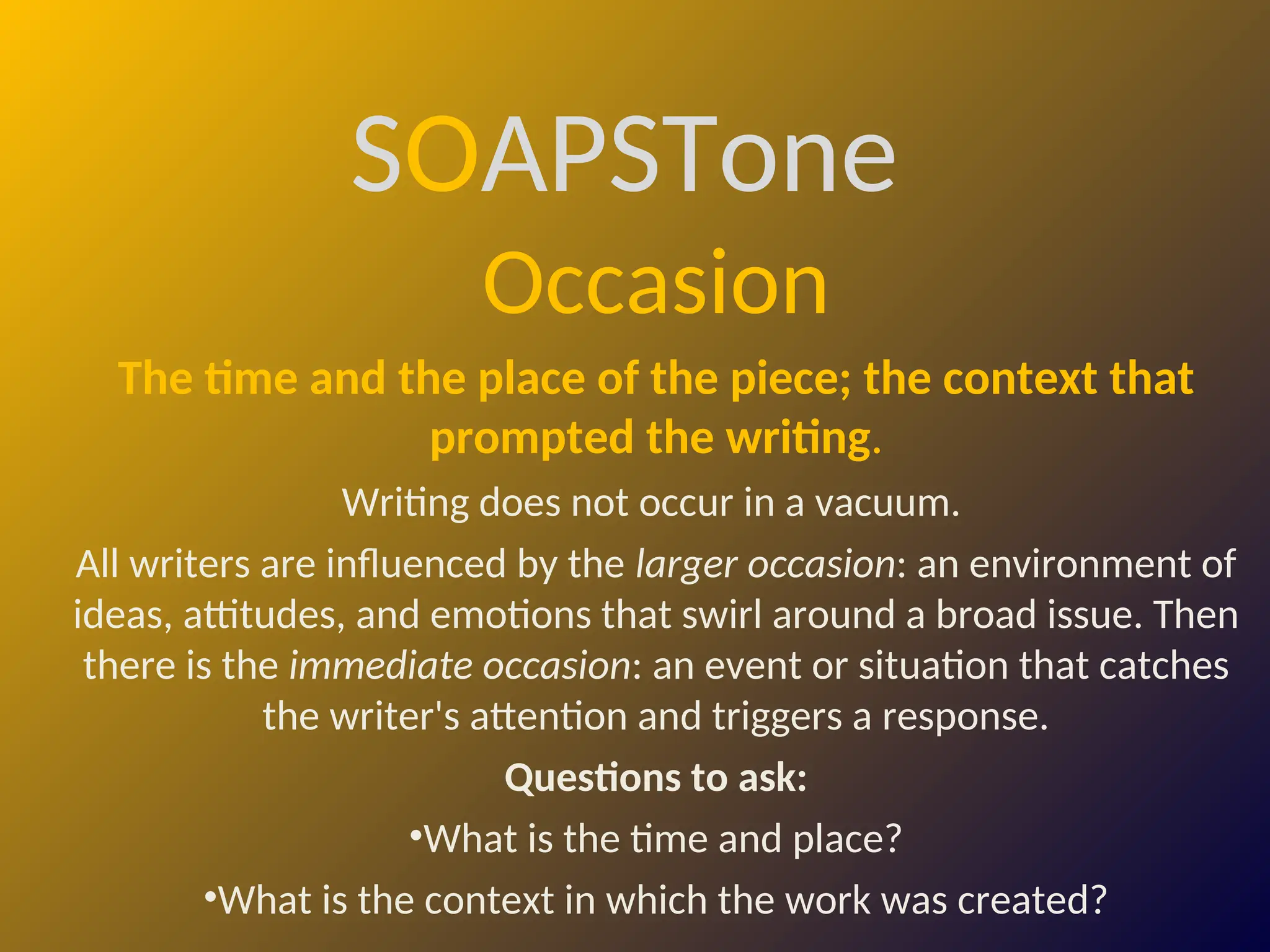American Literature SOAPStone Method Slides | PPT