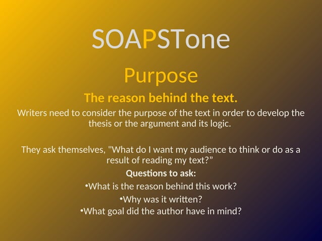 American Literature SOAPStone Method Slides | PPT