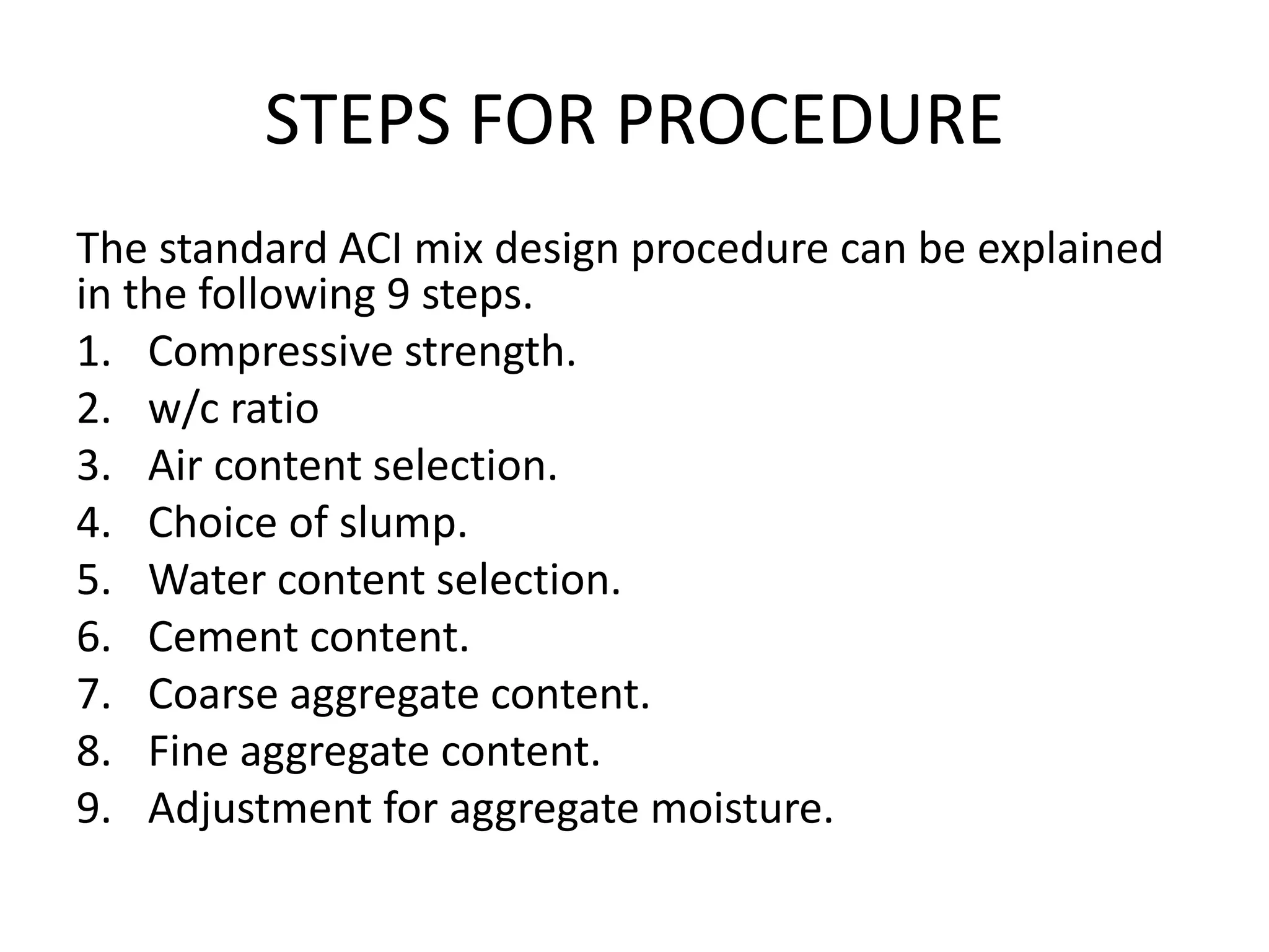 American method for mix designing | PPTX