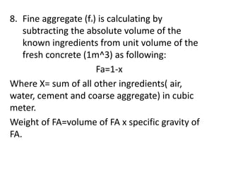 American method for mix designing | PPTX