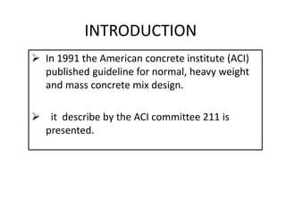 American method for mix designing | PPTX