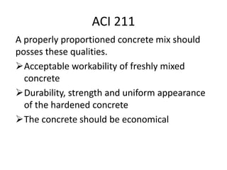 American method for mix designing | PPTX