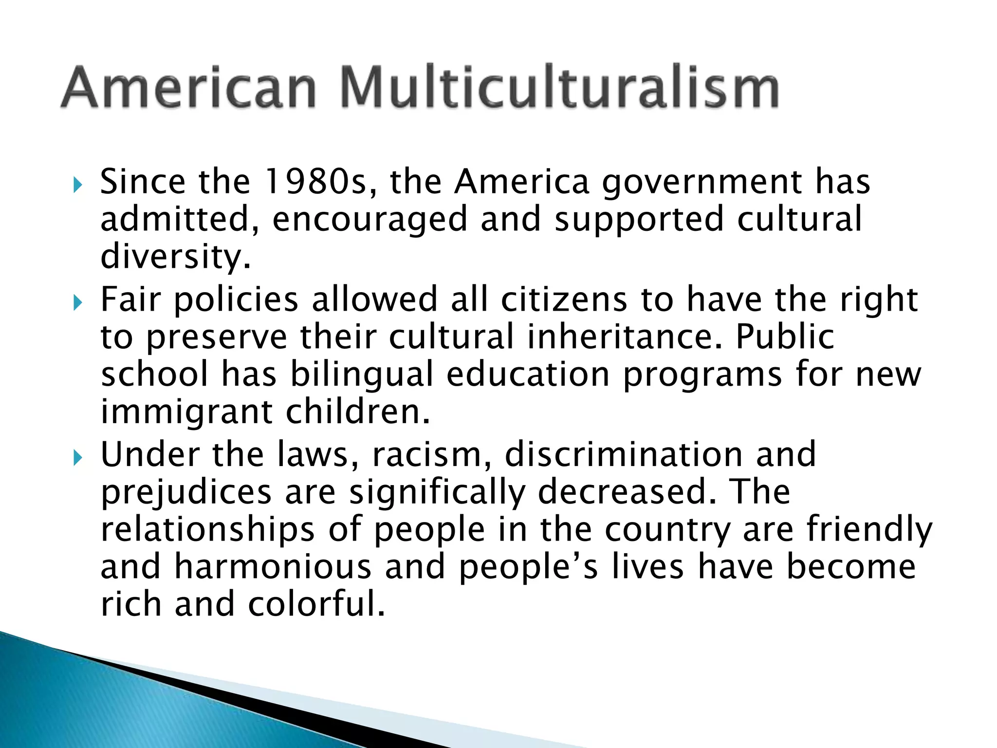 American multiculturalism | PPTX