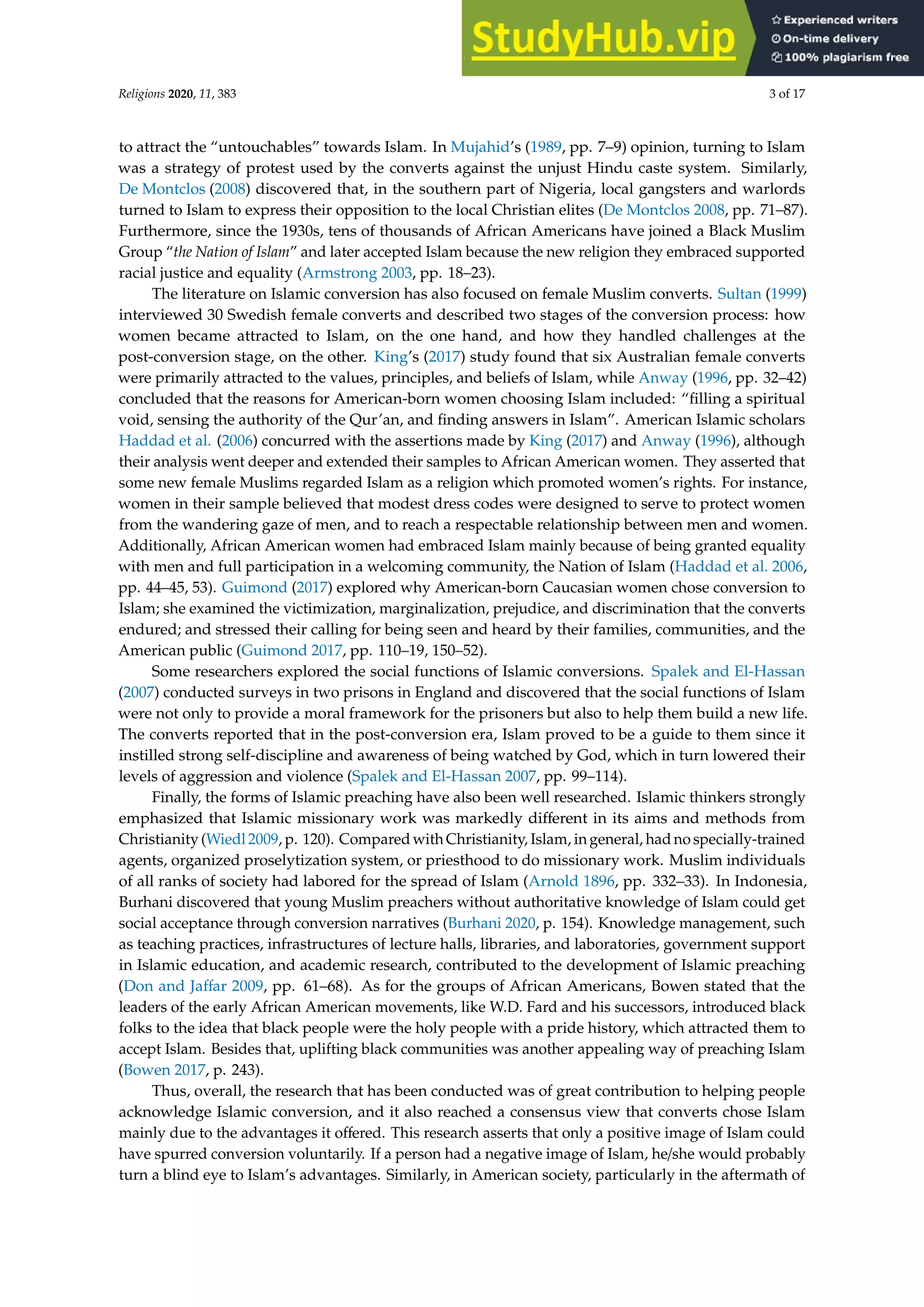 American Muslims Da Wah Work And Islamic Conversion | PDF