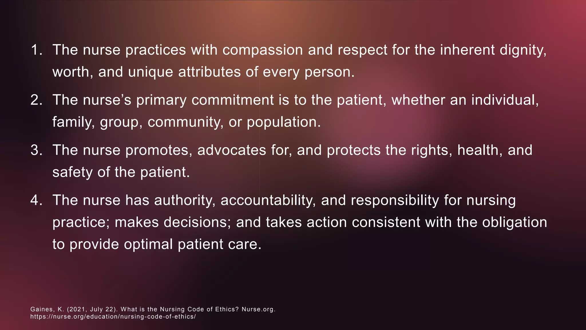 AMERICAN NURSES ASSOCIATION CODE OF ETHICS | PPTX