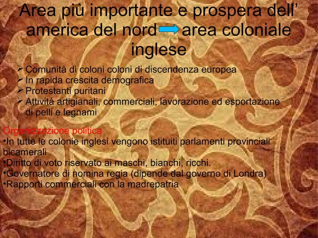America nord e sud > colonie | PPT
