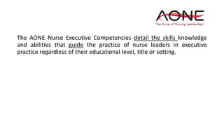 American organization of nurse executives (aone) | PPT