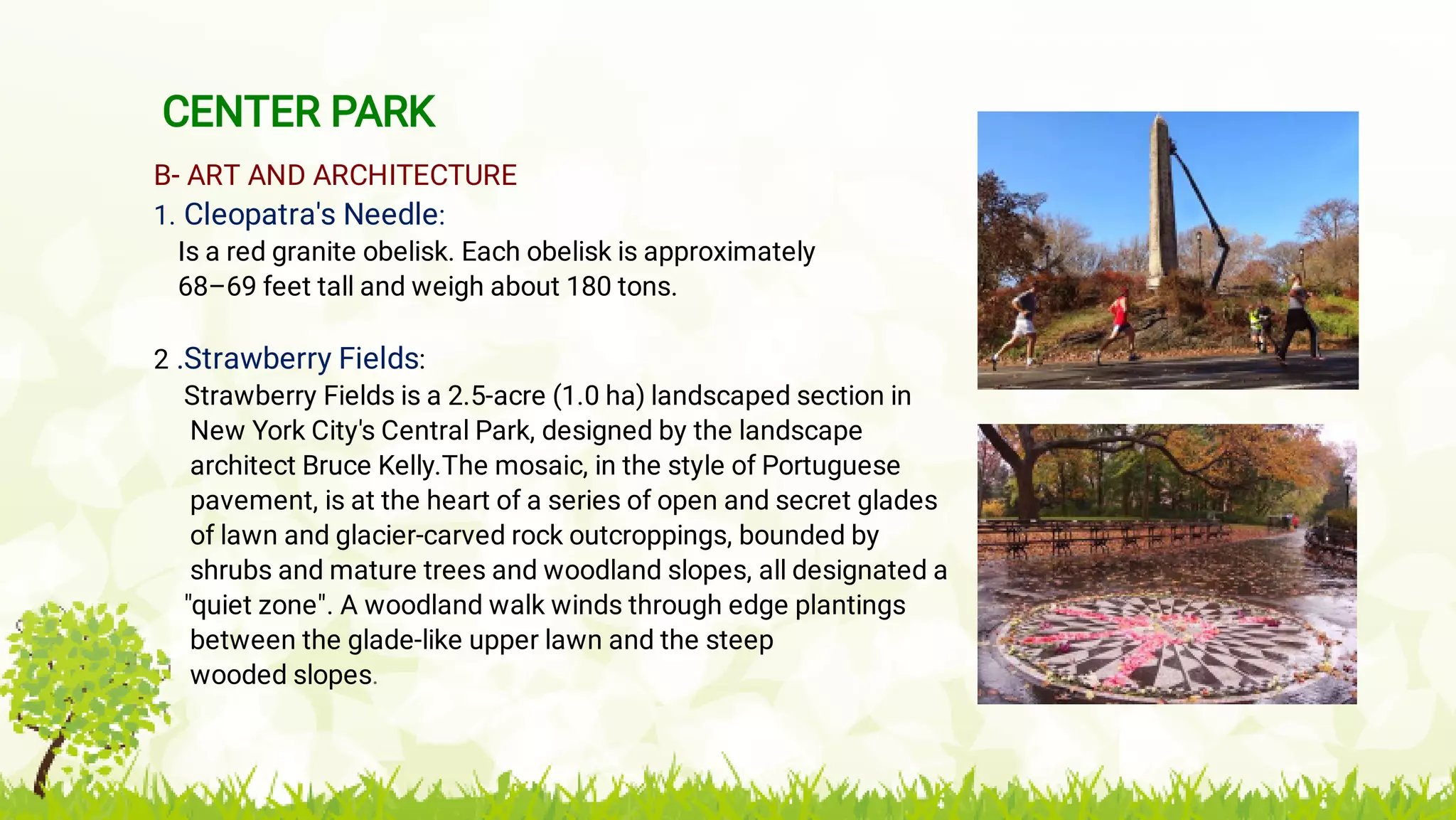 American parks Landscape design Central park new york case study | PDF