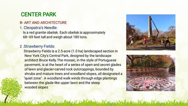 American parks Landscape design Central park new york case study | PDF