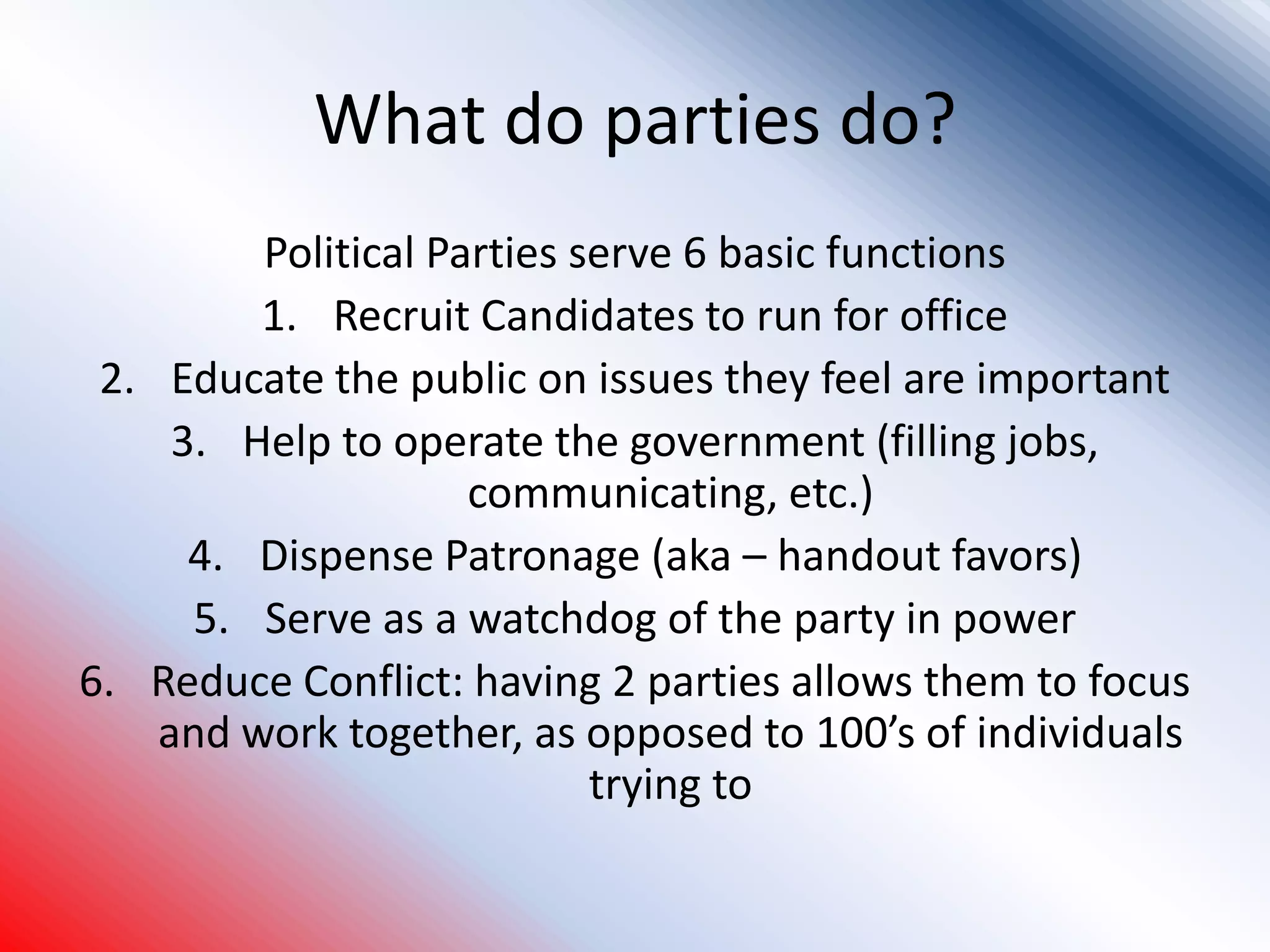 American political parties | PPTX | Civic affairs | Politics