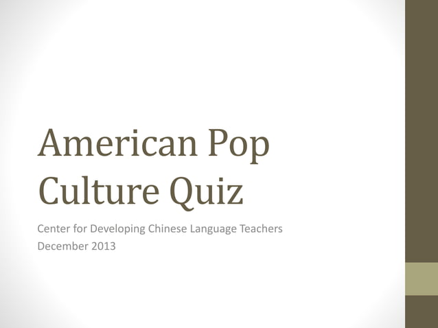 American pop culture quiz | PPTX | Awards Shows | Events
