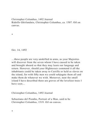 American Portraits Christopher ColumbusW.docx