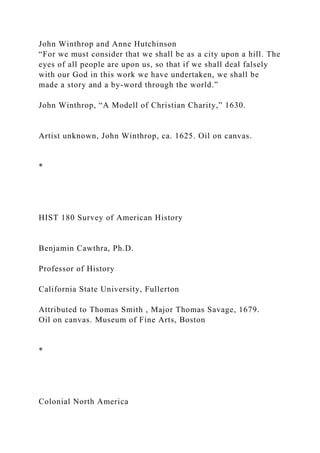 American Portraits John Winthrop a.docx