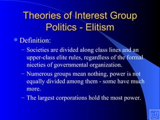 American powerpoint on elitism vrs pluralism | PPT