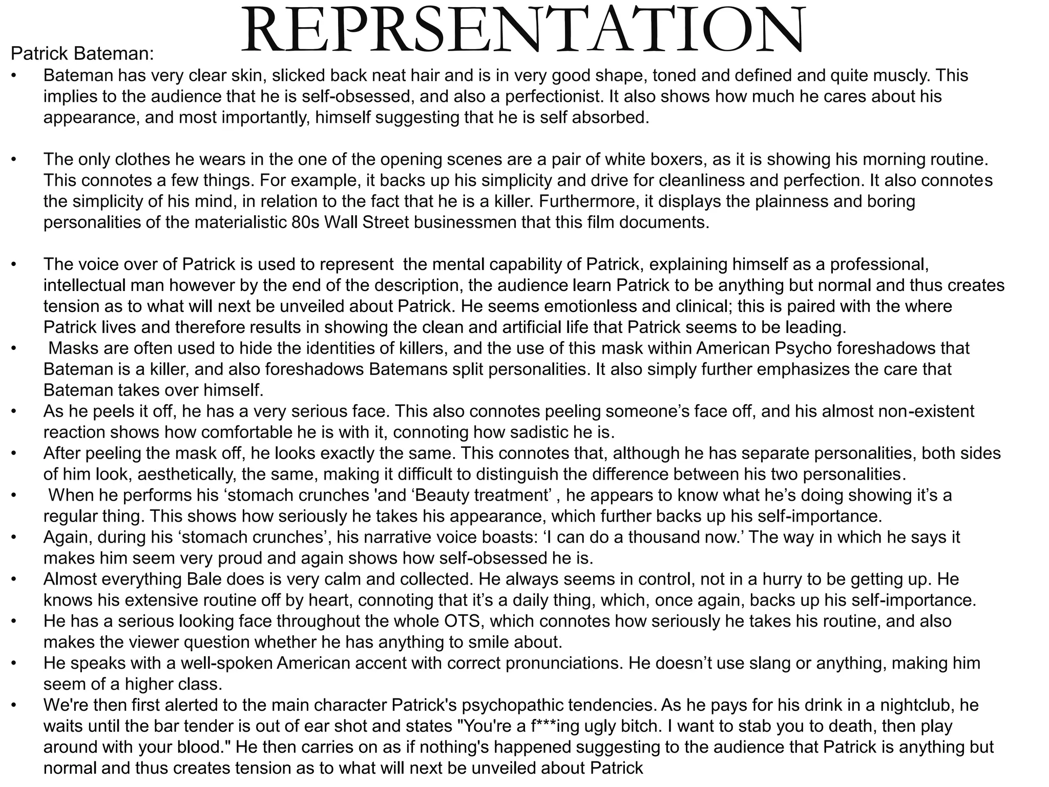 American psycho final and original | PPTX
