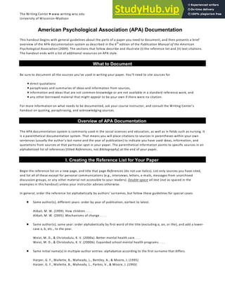 American Psychological Association (APA) FORMAT | PDF