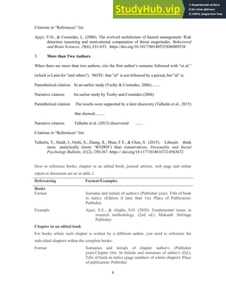 American Psychological Association Referencing Style | PDF | Education