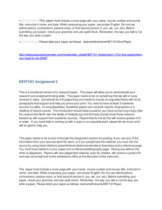 American public university system hist101 history | DOCX