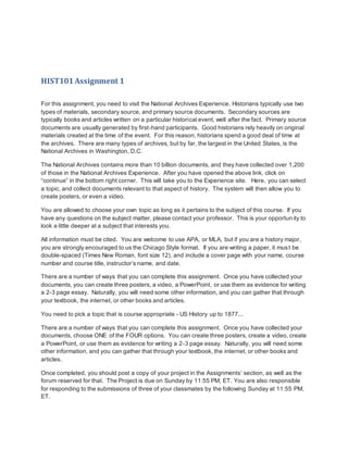 American public university system hist101 history | DOCX