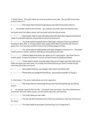 American public university system hist101 history | DOCX