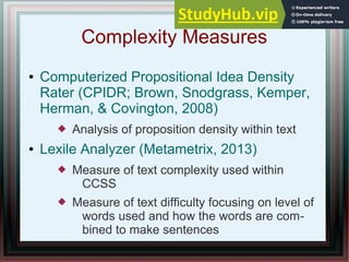 American Reading Forum Presentation - Text Complexity Of Standardized ...