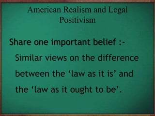 American realism- Legal Theory | PPTX