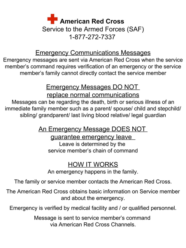 American Red Cross Information Sheets | PPT