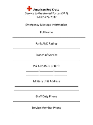 American Red Cross Information Sheets | PPT