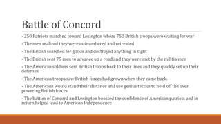 American revolution and battles | PPTX