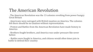 American revolution and battles | PPTX