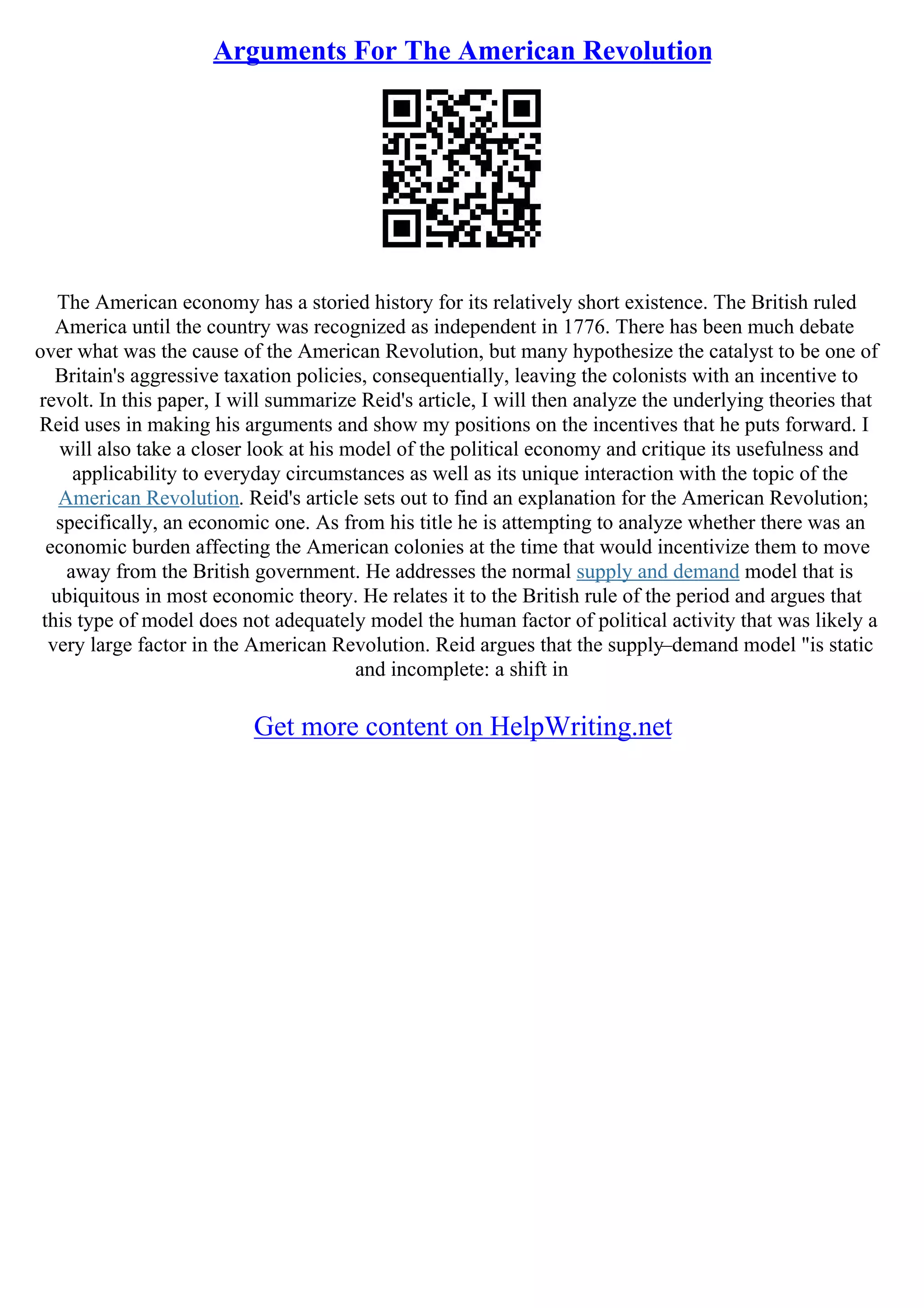 American Revolution Essay | PDF