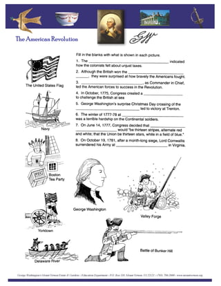 American Revolution Fill in-the-blank | PDF