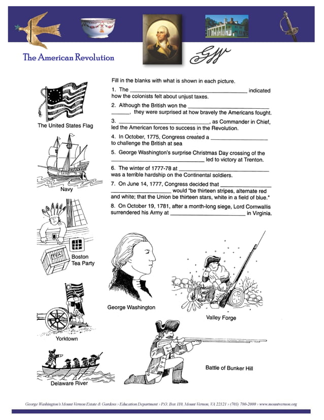 American Revolution Fill in-the-blank | PDF