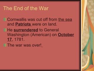 American revolution review | PPT | Death, Injury, or Military Conflict ...