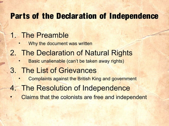American revolution through declaration of independence | PPT