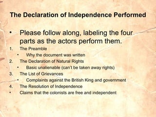 American revolution through declaration of independence | PPT