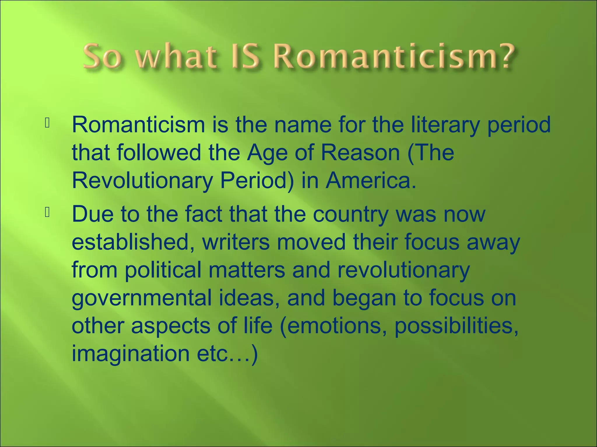 American romanticism | PPT