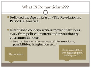 American Romanticism Literature Authors