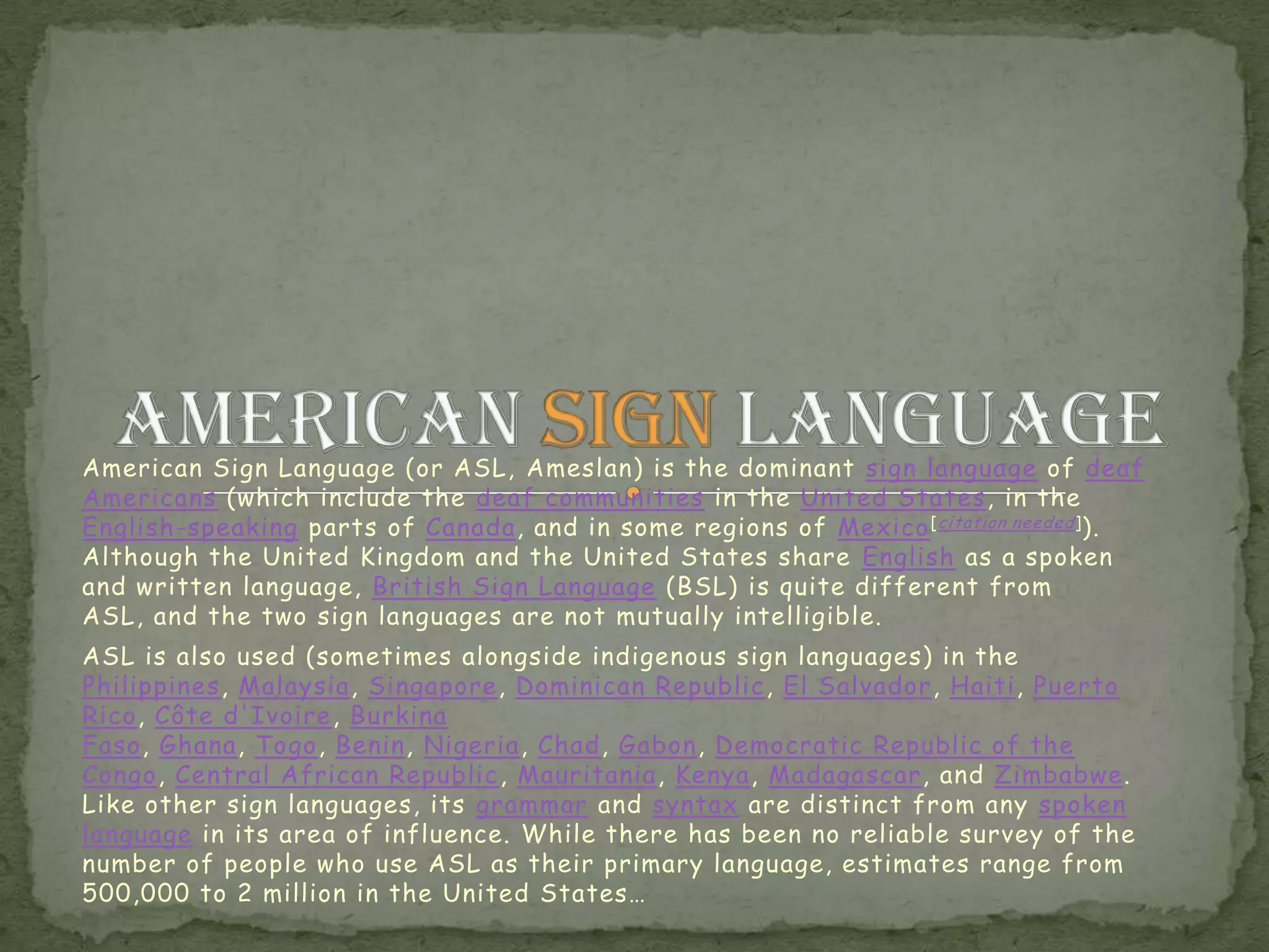 American sign language | PPT