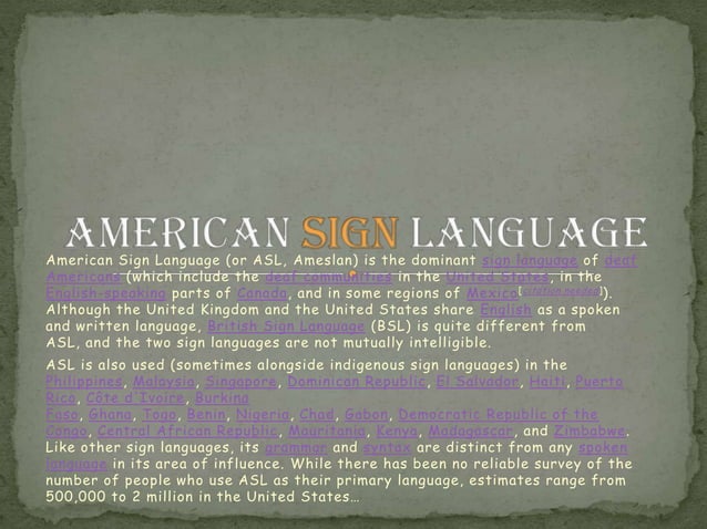 American sign language | PPT