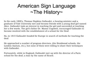 American sign language powerpoint | PPTX