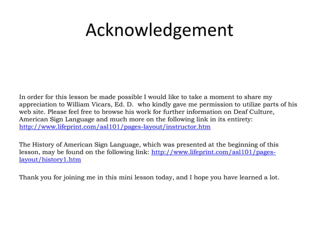 American sign language powerpoint | PPTX | Education