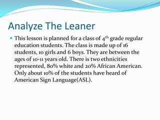 American sign language unit plan | PDF